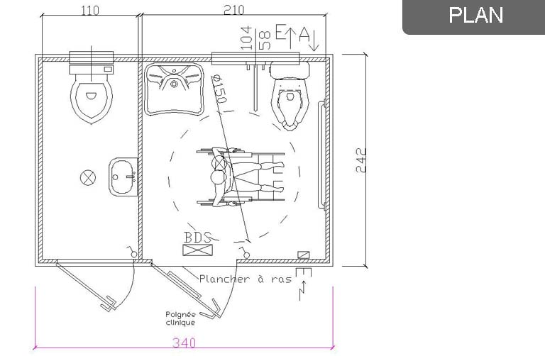 BUNG'ECO Fiche technique de Sanitaires PMR 2WC